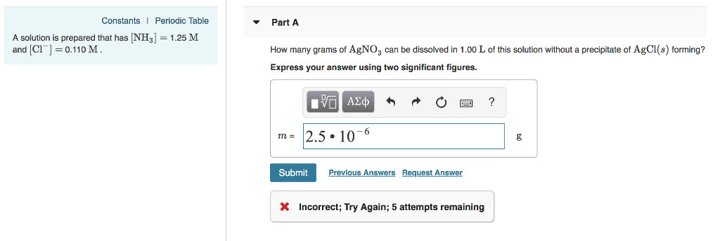 Solved Constants Periodic Table Part A A solution is | Chegg.com