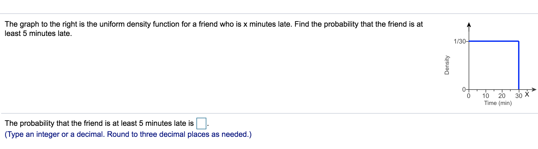 Solved The graph to the right is the uniform density | Chegg.com