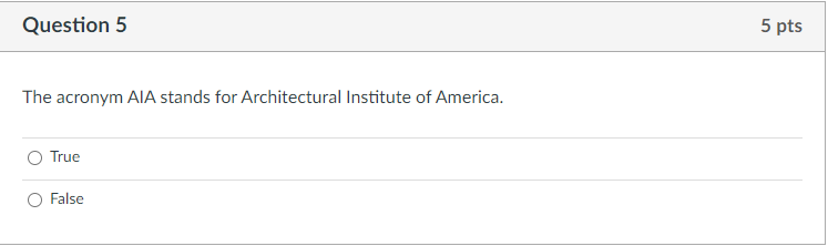 Solved Question 5 5 pts The acronym AIA stands for | Chegg.com