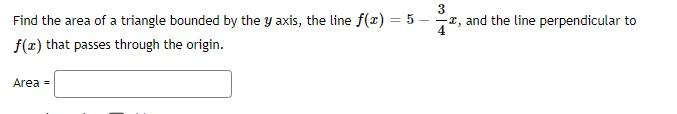 Solved Find the area of a triangle bounded by the y axis, | Chegg.com