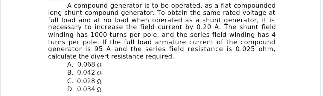 Solved A compound generator is to be operated, as a | Chegg.com