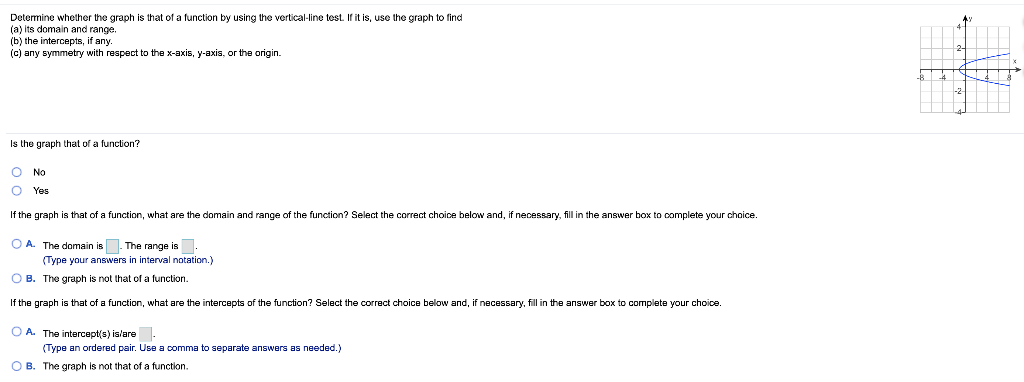 Solved Determine whether the graph is that of a function by | Chegg.com
