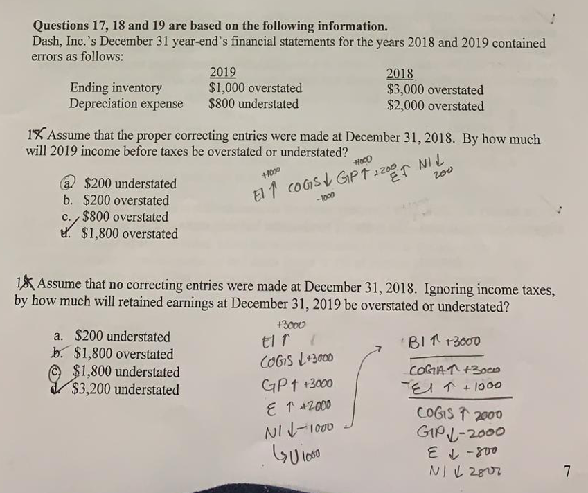 Solved Questions 17, 18 and 19 are based on the following | Chegg.com
