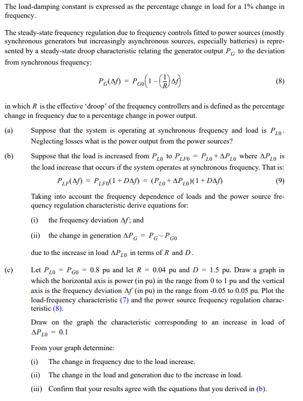 Solved T4.5 Steadv-state frequency regulation. Power system | Chegg.com