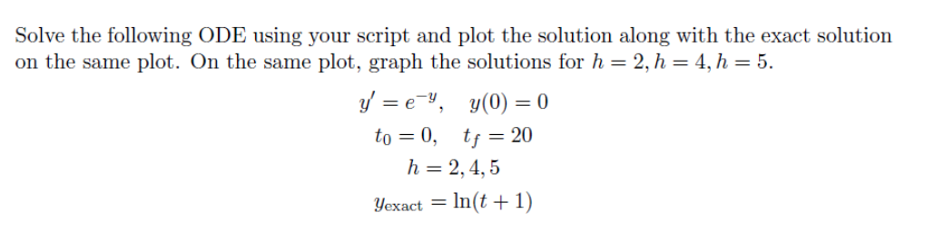 Solved Solve The Following Ode Using Your Script And Plot Chegg