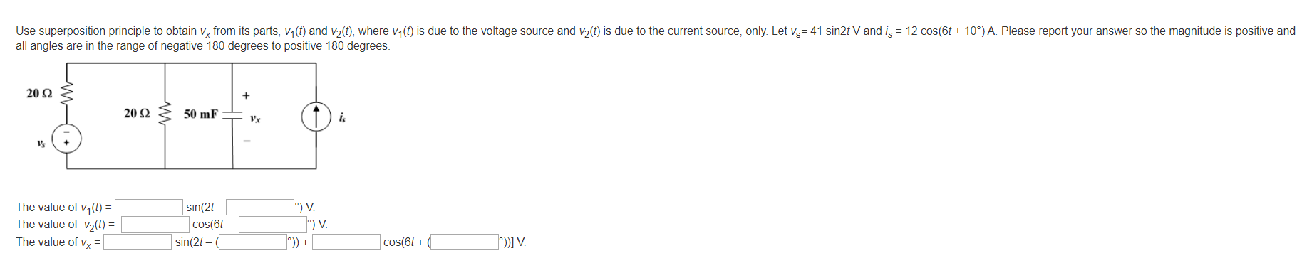 Solved Use superposition principle to obtain vx from its | Chegg.com