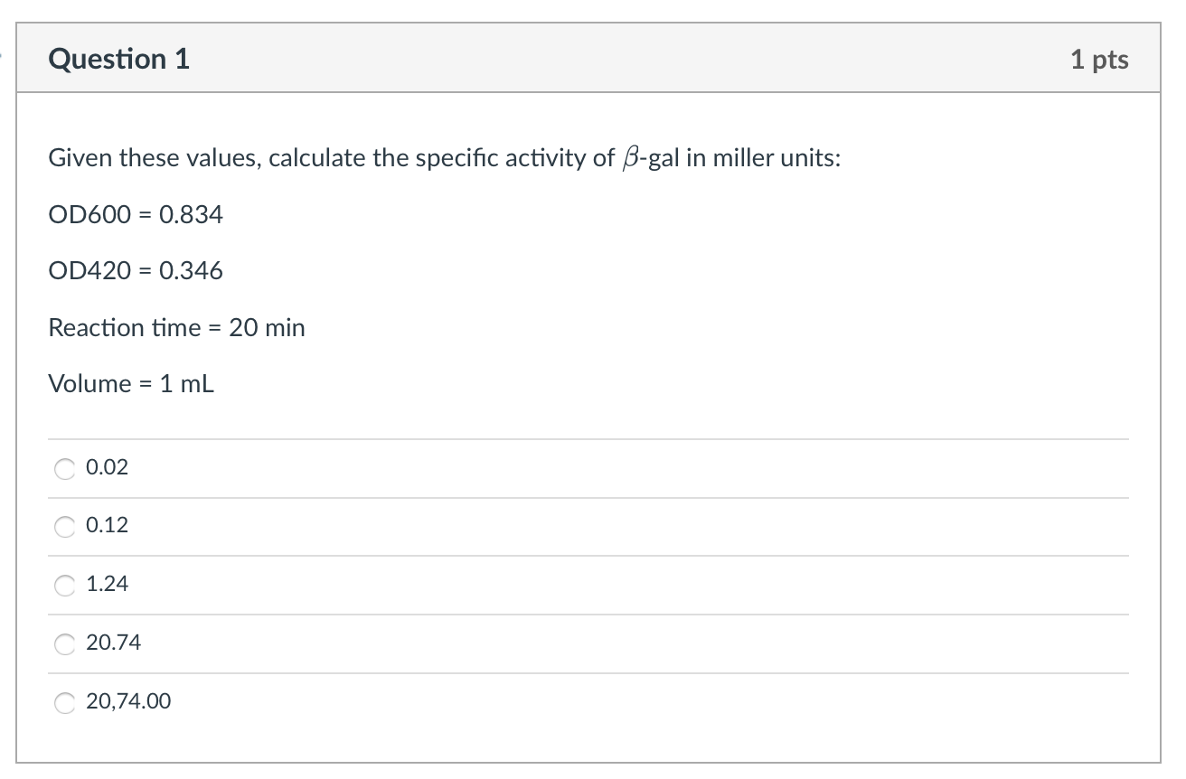 Solved Question 1Given these values, calculate the specific | Chegg.com
