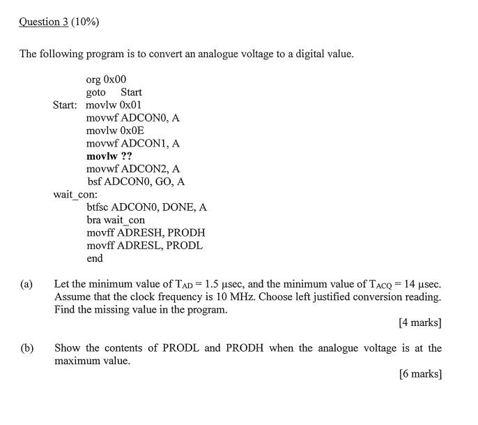 Solved Question 3(10%) The following program is to convert | Chegg.com