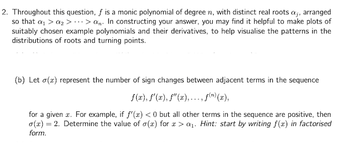 Solved Throughout this question, f is a monic polynomial of | Chegg.com