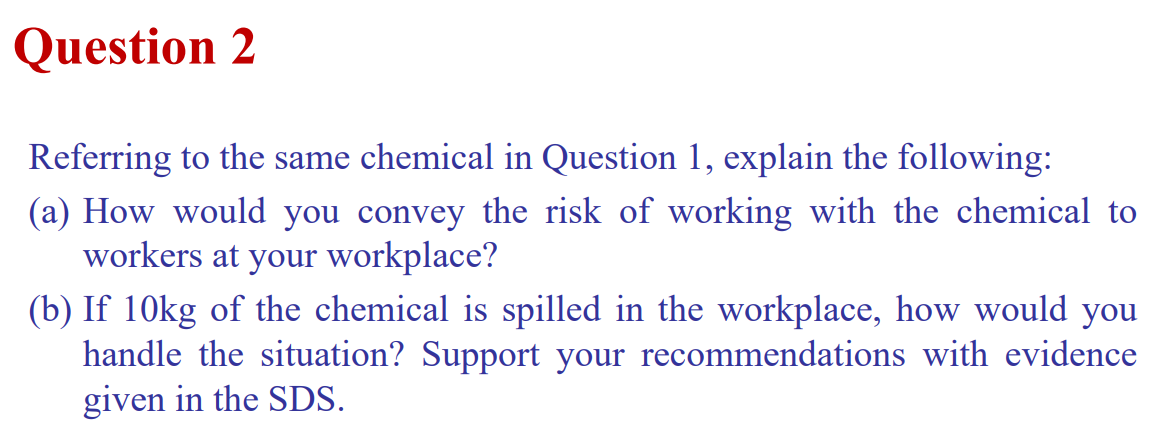 Refer to the safety data sheet of the assigned | Chegg.com