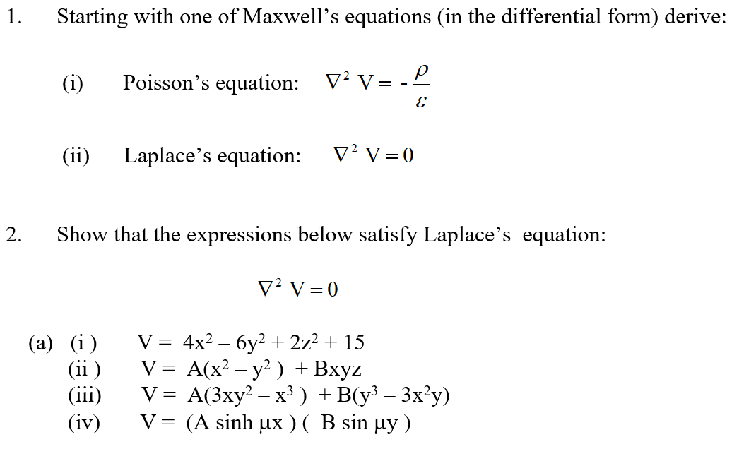 Solved 1. Starting with one of Maxwell's equations (in the | Chegg.com