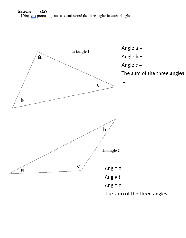 Part (2) Angles Exercise (2A) 1. Using your | Chegg.com