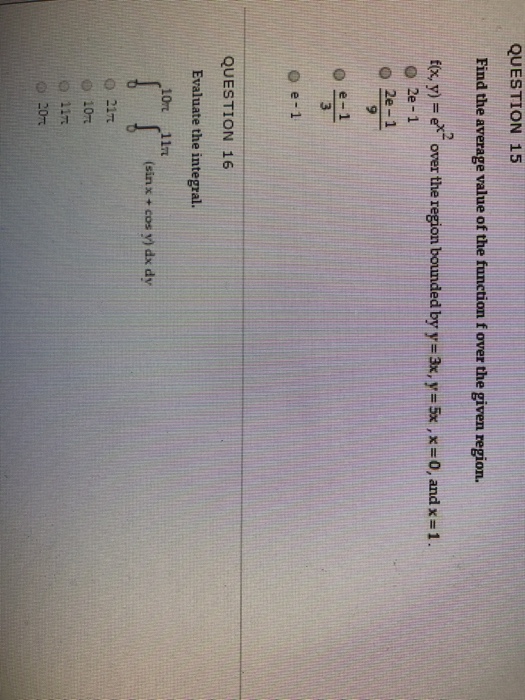 Solved Find The Average Value Of The Function F Over The