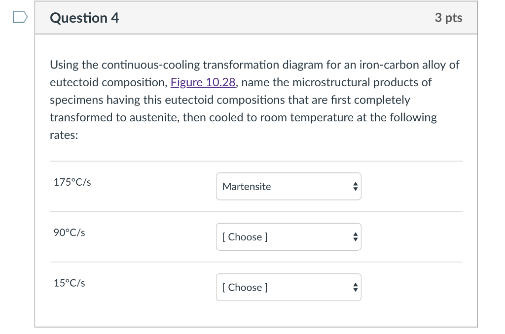 Solved Question 4 3 pts Using the continuous-cooling | Chegg.com