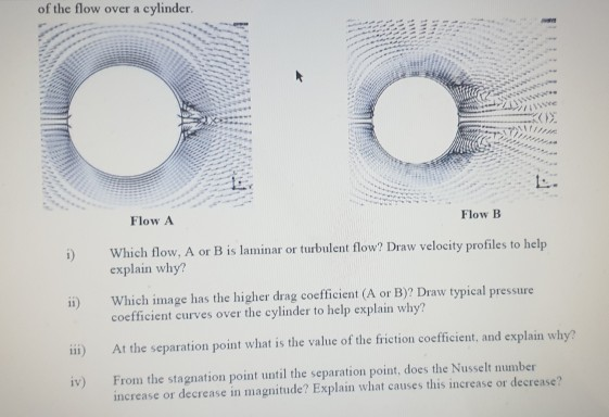 Solved of the flow over a cylinder. Flow A Flow B Which | Chegg.com