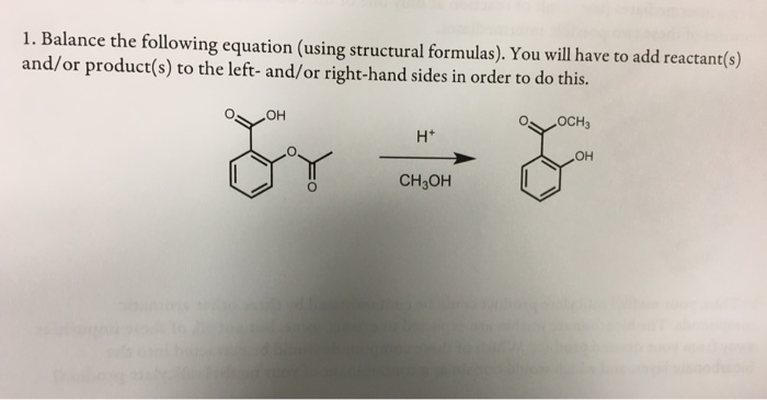 Solved Balance the following equation (using structural | Chegg.com