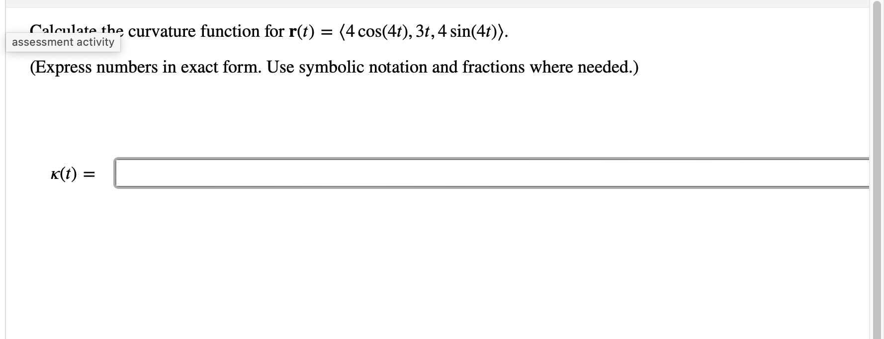 Solved assessment activity(Express numbers in exact form. | Chegg.com