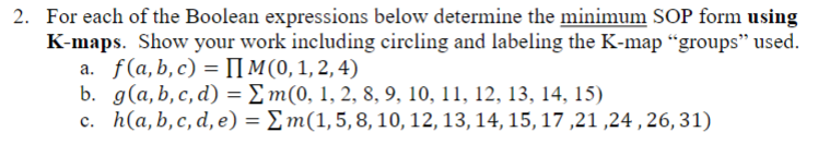Solved For each of the Boolean expressions below determine | Chegg.com