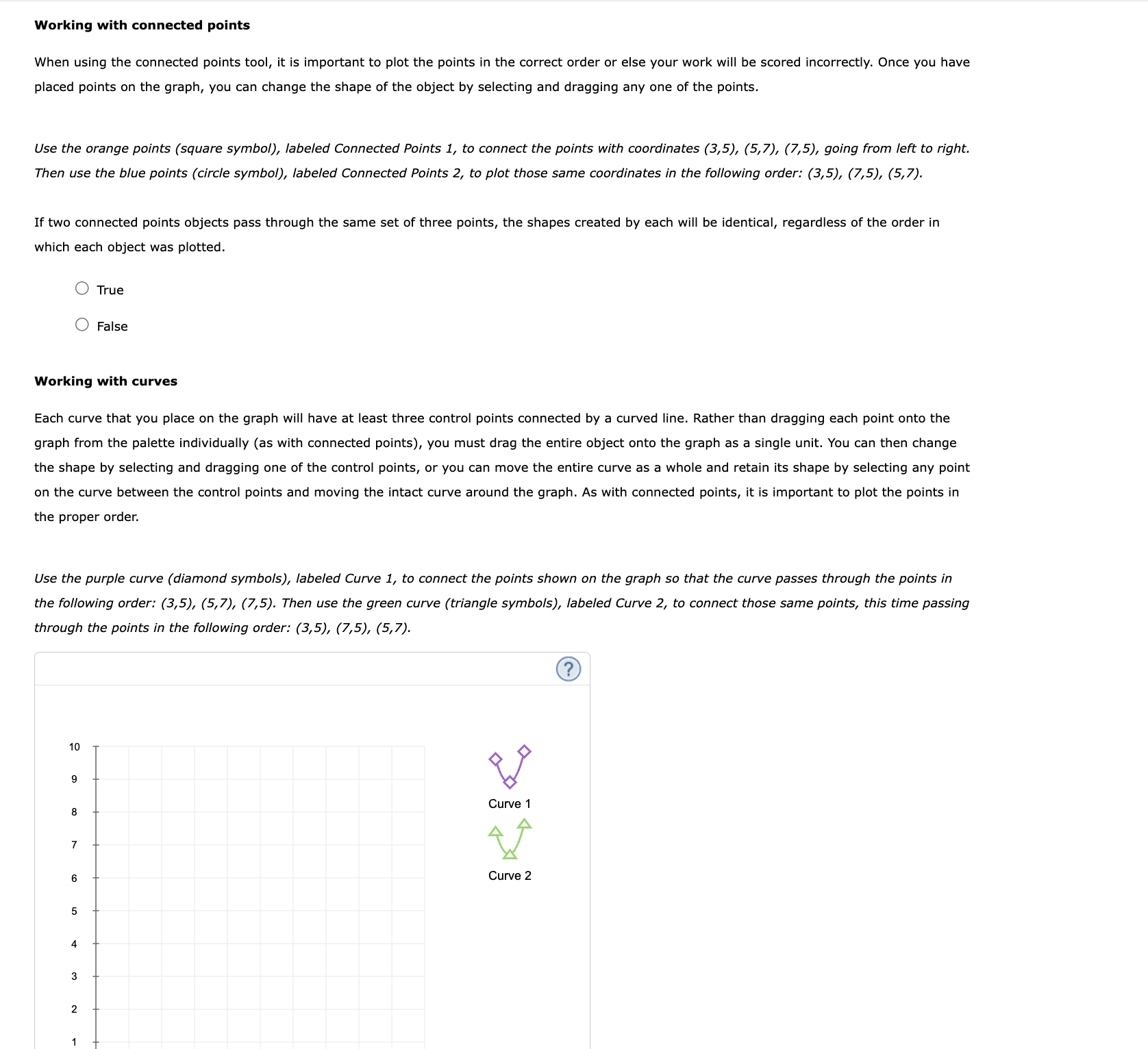Working with connected points When using the | Chegg.com