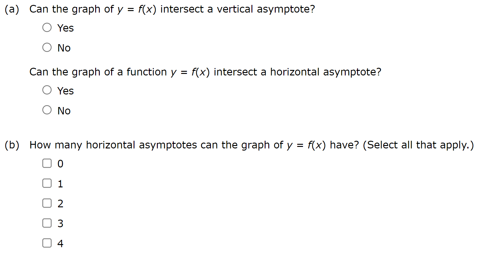 Solved (a) Can the graph of y=f(x) intersect a vertical | Chegg.com