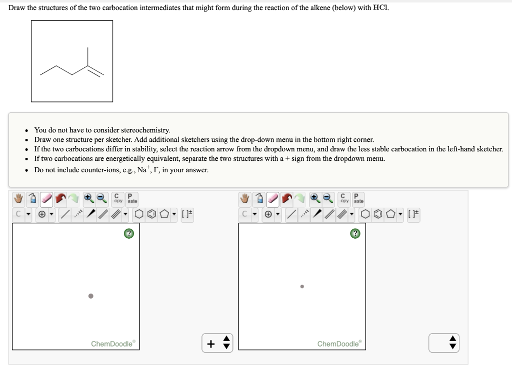 Solved Draw the structures of the two carbocation | Chegg.com
