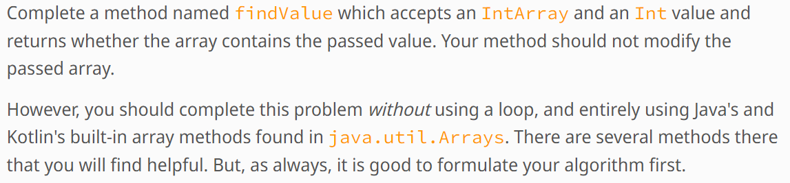 Solved Complete a method named findValue which accepts an | Chegg.com