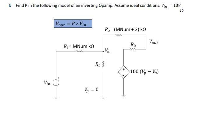 Solved f. Find P in the following model of an inverting | Chegg.com