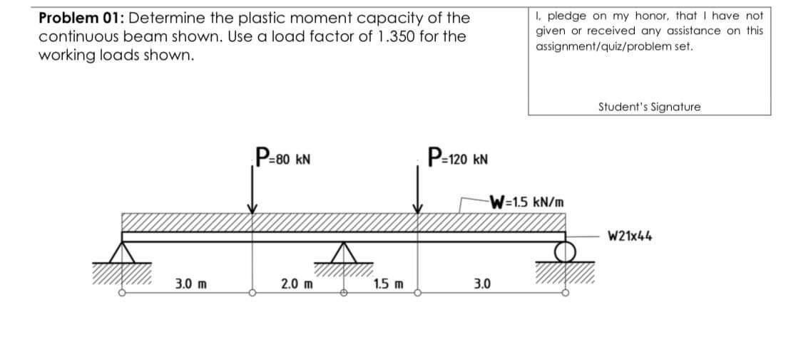 Solved Problem 01: Determine the plastic moment capacity of | Chegg.com