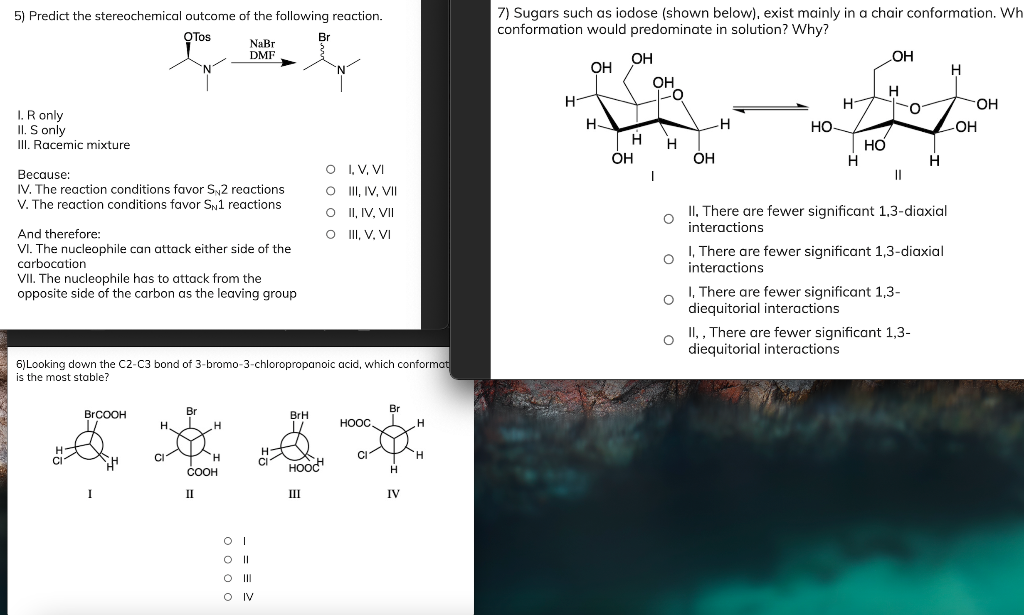 Solved 5) Predict the stereochemical outcome of the | Chegg.com