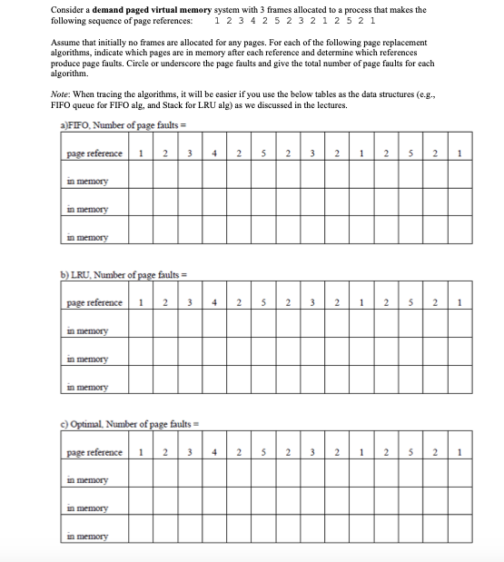 Solved Consider a demand paged virtual memory system with 3 | Chegg.com