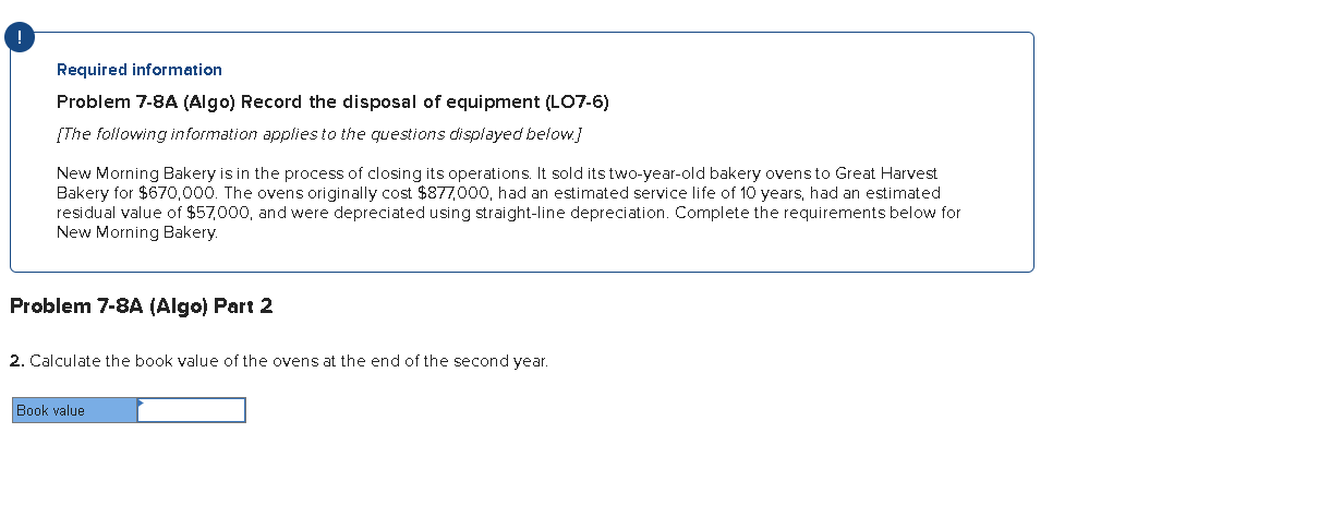 Solved Required information Problem 7-8A (Algo) Record the | Chegg.com