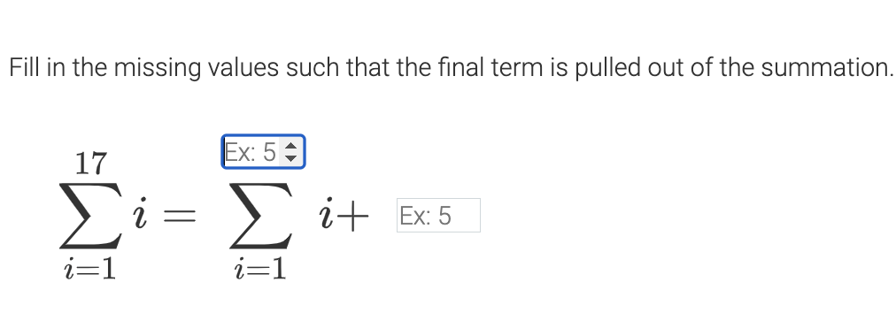 Solved Fill in the missing values such that the final term | Chegg.com