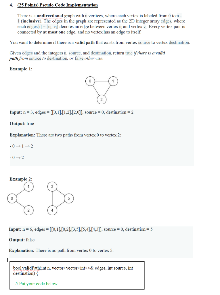 Solved 4 25 Points Pseudo Code Implementation There Is A 