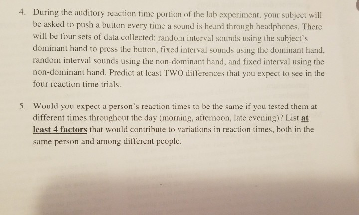 Solved 1. Define reflexes and reaction times. How are these | Chegg.com