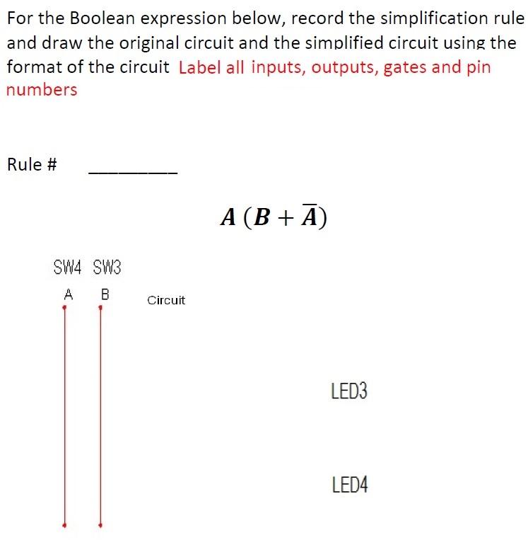 Solved For the Boolean expression below, record the | Chegg.com
