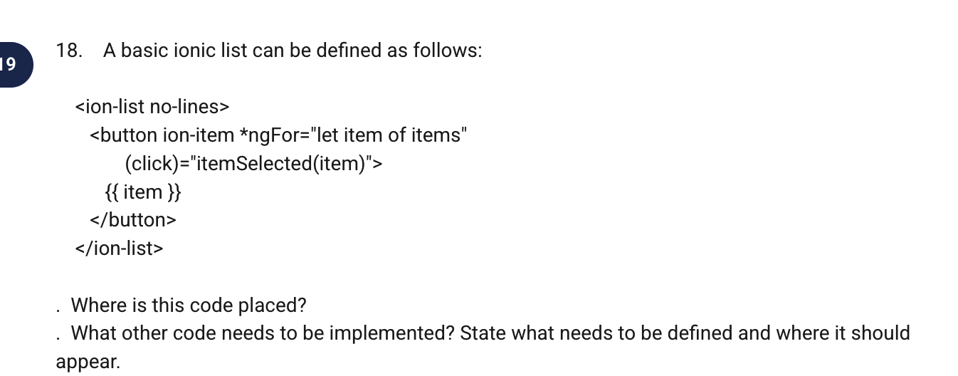 Solved 18. A basic ionic list can be defined as follows: 19 | Chegg.com ...