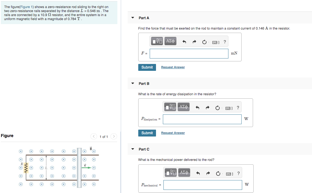 Solved The figure(Figure 1) shows a zero-resistance rod | Chegg.com