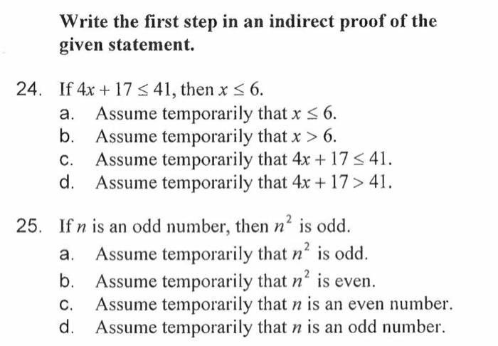 Solved Write the first step in an indirect proof of the | Chegg.com
