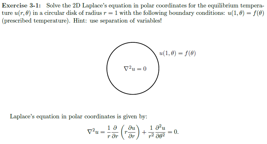 Solved Exercise 3-1: Solve the 2D Laplace's equation in | Chegg.com