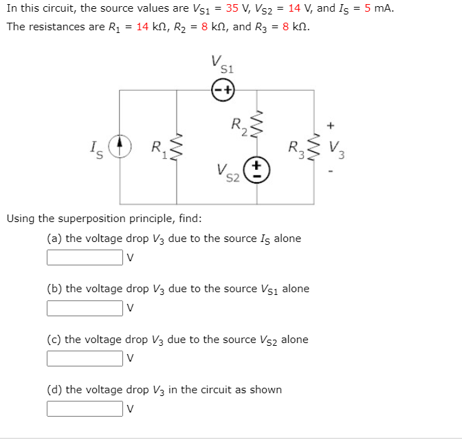 Solved In this circuit, the source values are Vs1 = 35 V, | Chegg.com