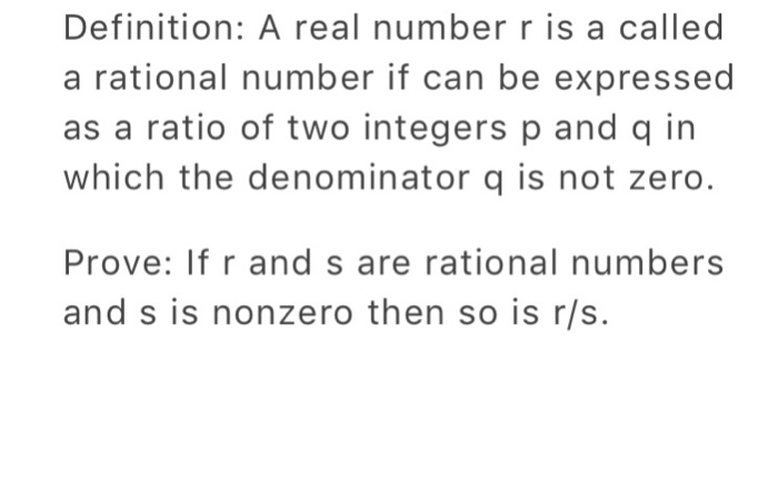 Solved Definition: A real number r is a called a rational | Chegg.com