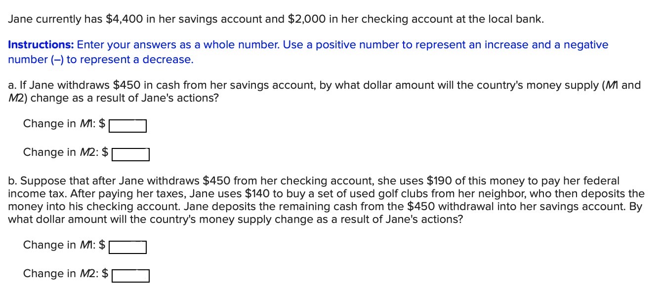 Solved Jane currently has \\( \\$ 4,400 \\) in her savings | Chegg.com