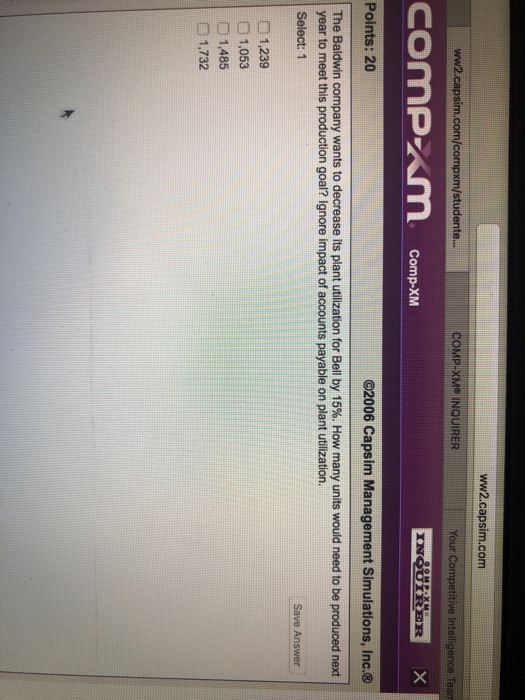 ww2.capsim.com m.com/compxm/studente... COMP-XMe | Chegg.com