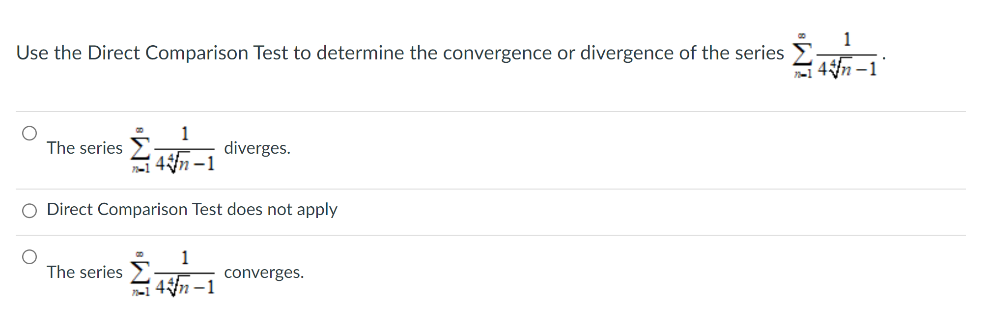 Solved Use the Direct Comparison Test to determine the | Chegg.com