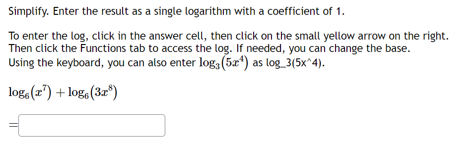 Solved Simplify. Enter the result as a single logarithm with | Chegg.com
