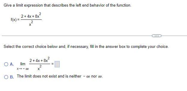 Solved Give a limit expression that describes the left end | Chegg.com