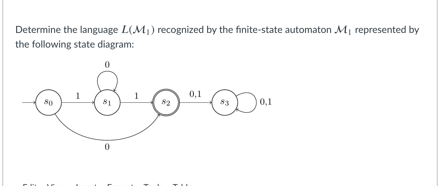 Solved Determine the language L(M1) recognized by the | Chegg.com