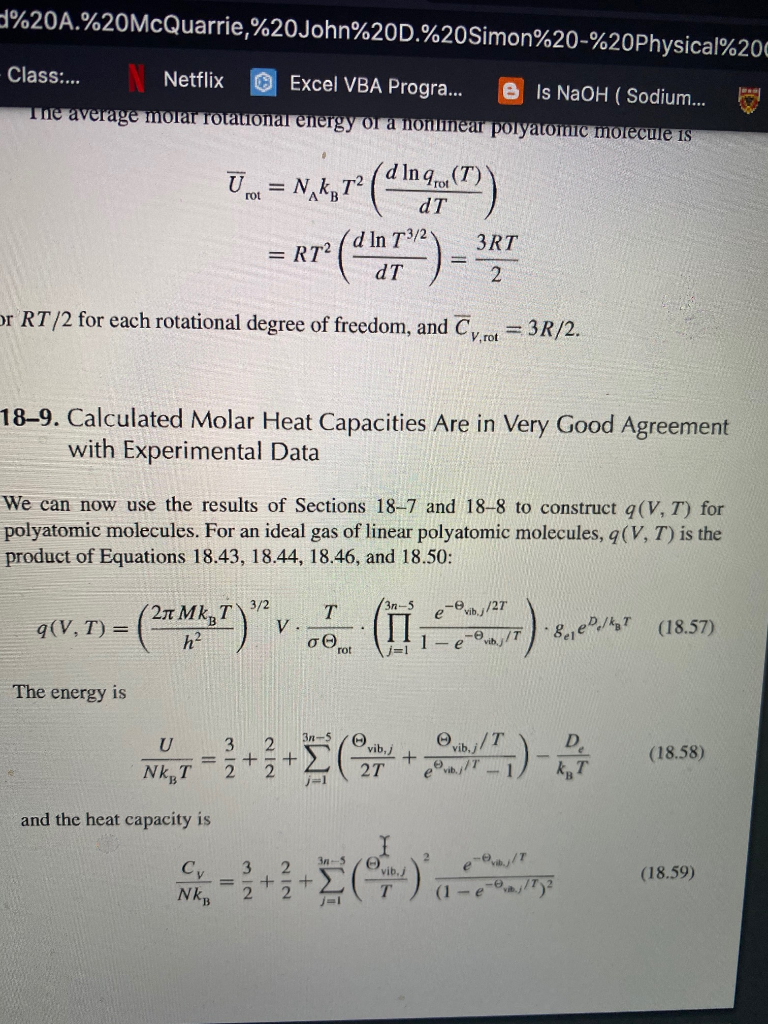 where is a characteristic vibrational temperature | Chegg.com