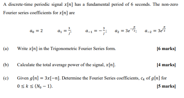 Solved A discrete-time periodic signal x[n] has a | Chegg.com