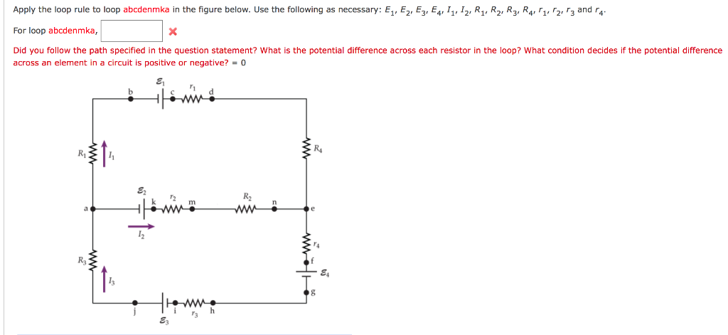Solved Apply the loop rule to loop abcdenmka in the figure | Chegg.com